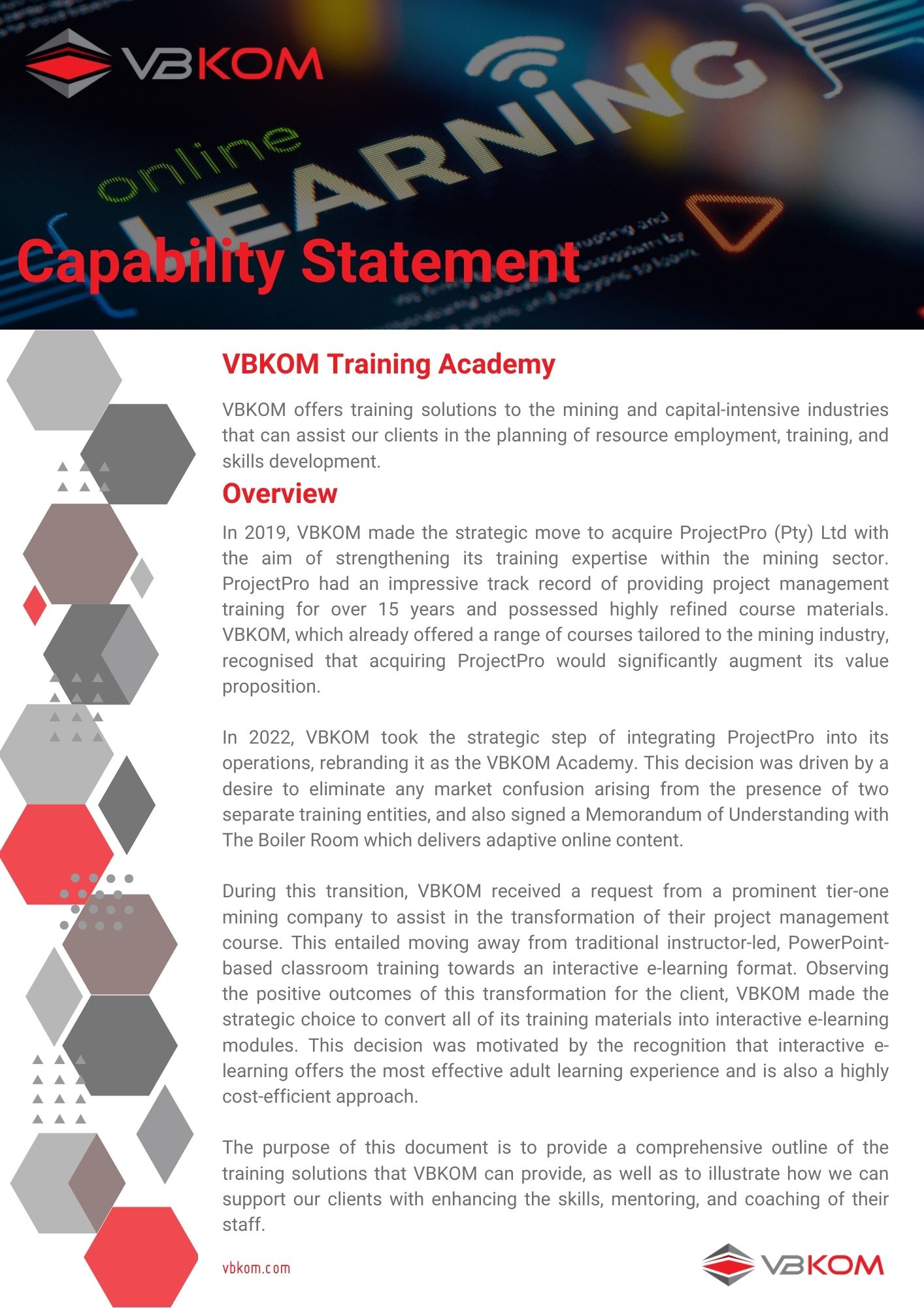 VBKOM Capability Statements - Mining and Engineering